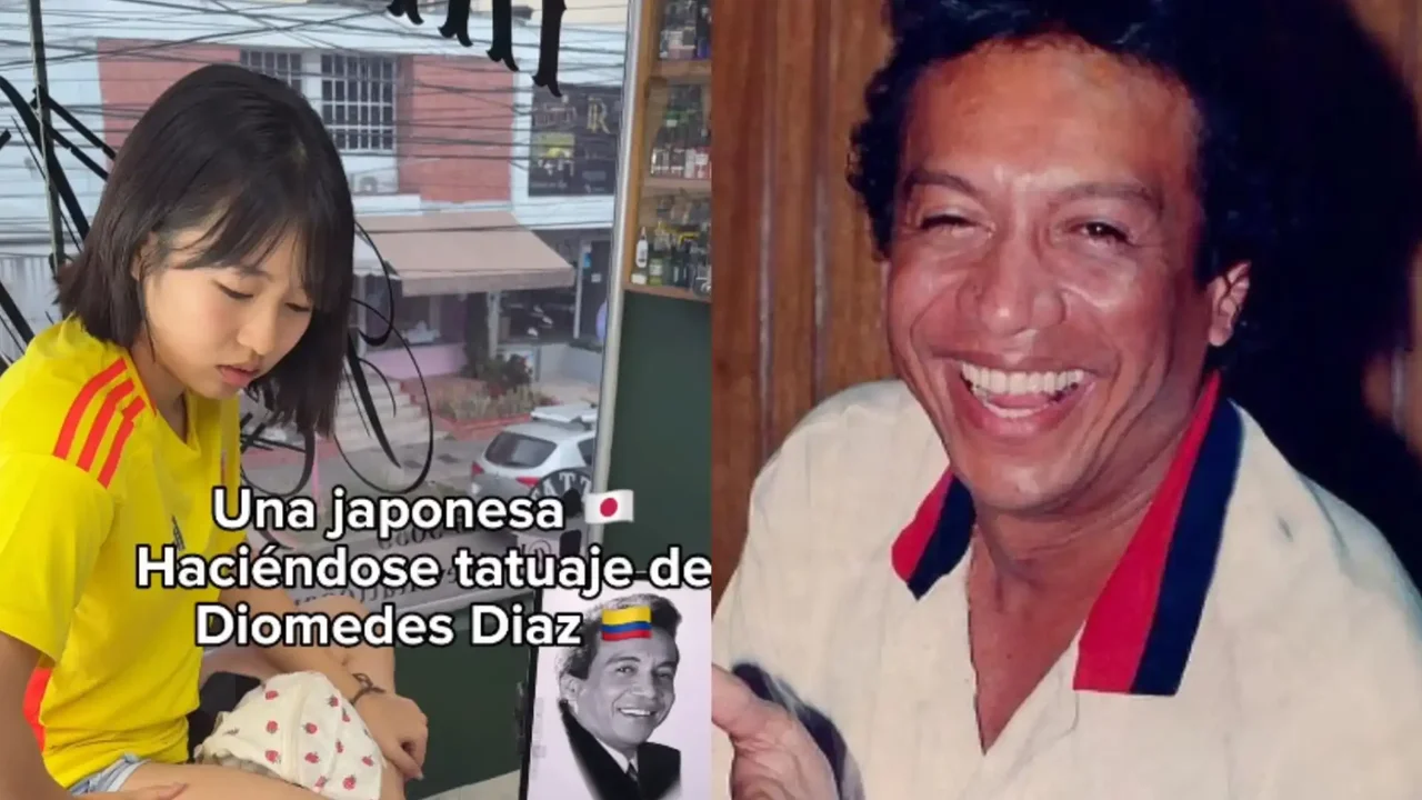 Una joven japonesa se tatuó a Diomedes Díaz en una pierna: video viral | Noticias RCN