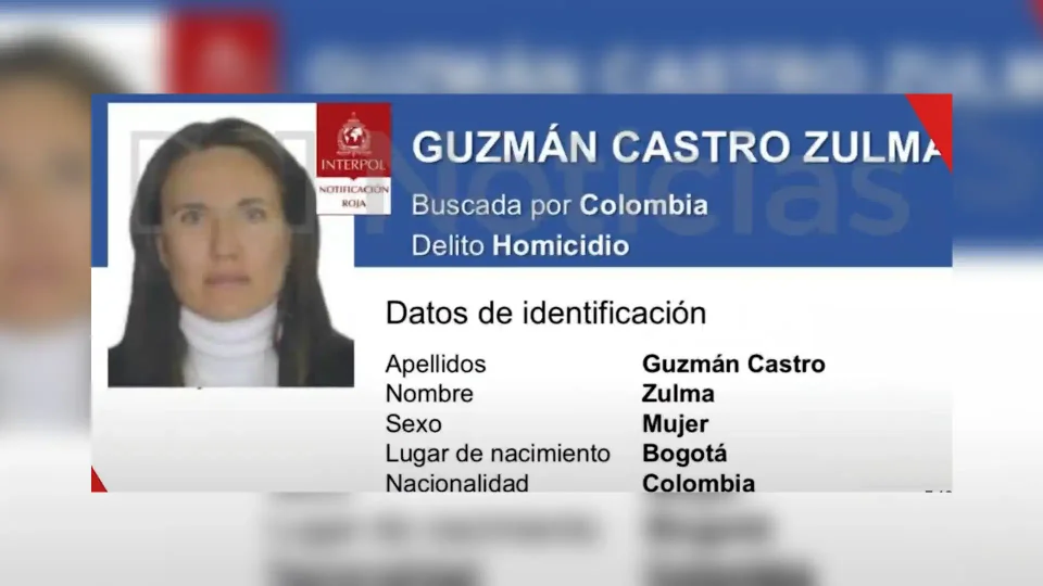 Revelan alerta de Interpol para capturar a Zulma Guzmán, señalada de ...